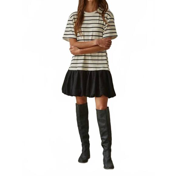 By Together | Dresses | New By Together Striped Bubble Dress In Ivory ...